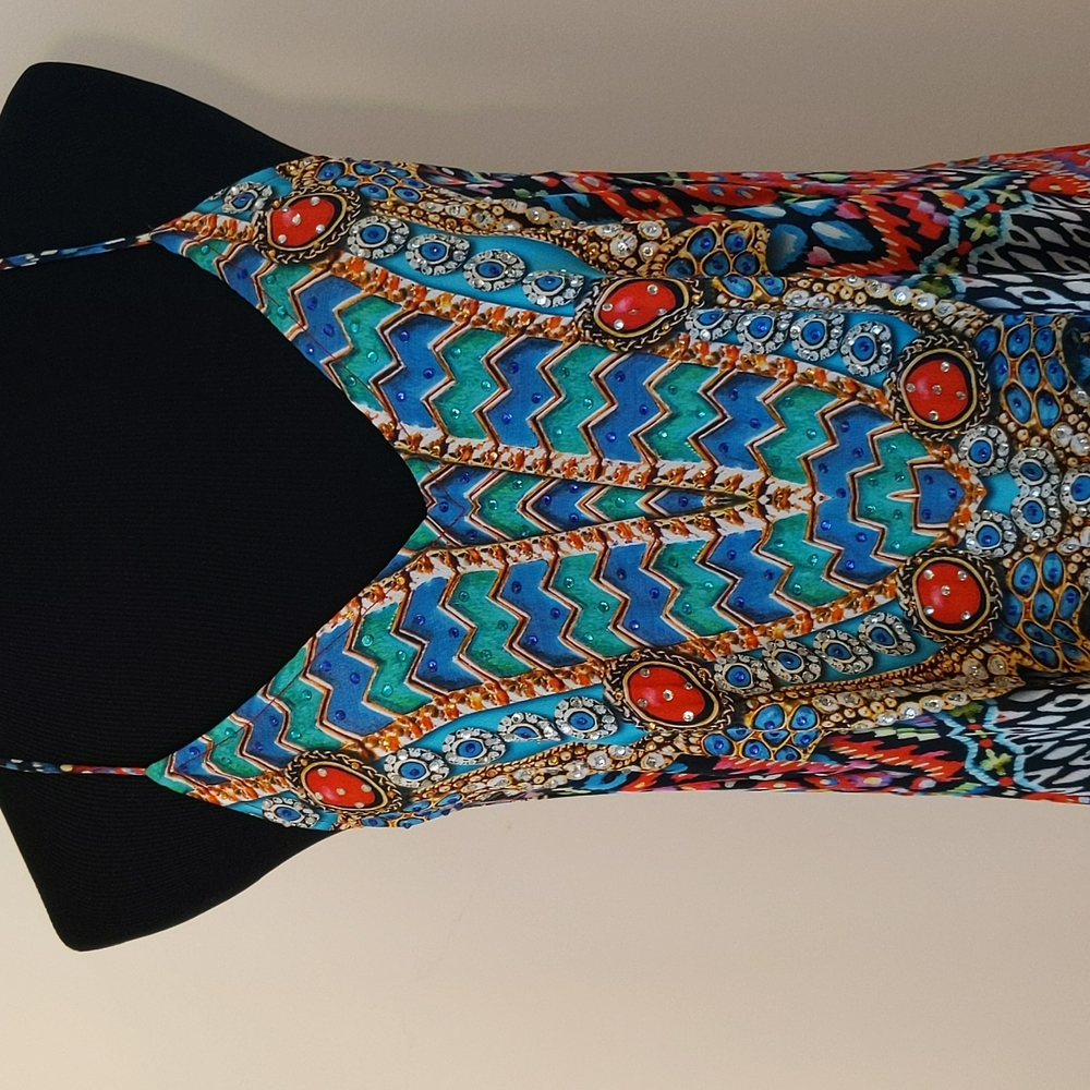 True Colors By La Moda, Tribal Print Maxi Dress, M, E… - Gem